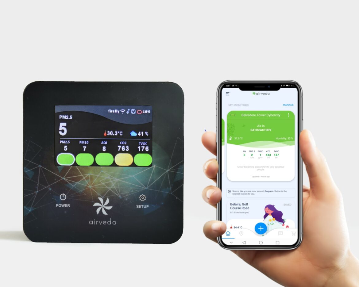 Airveda Pro Touch Aurora - Temperature Humidity Monitor